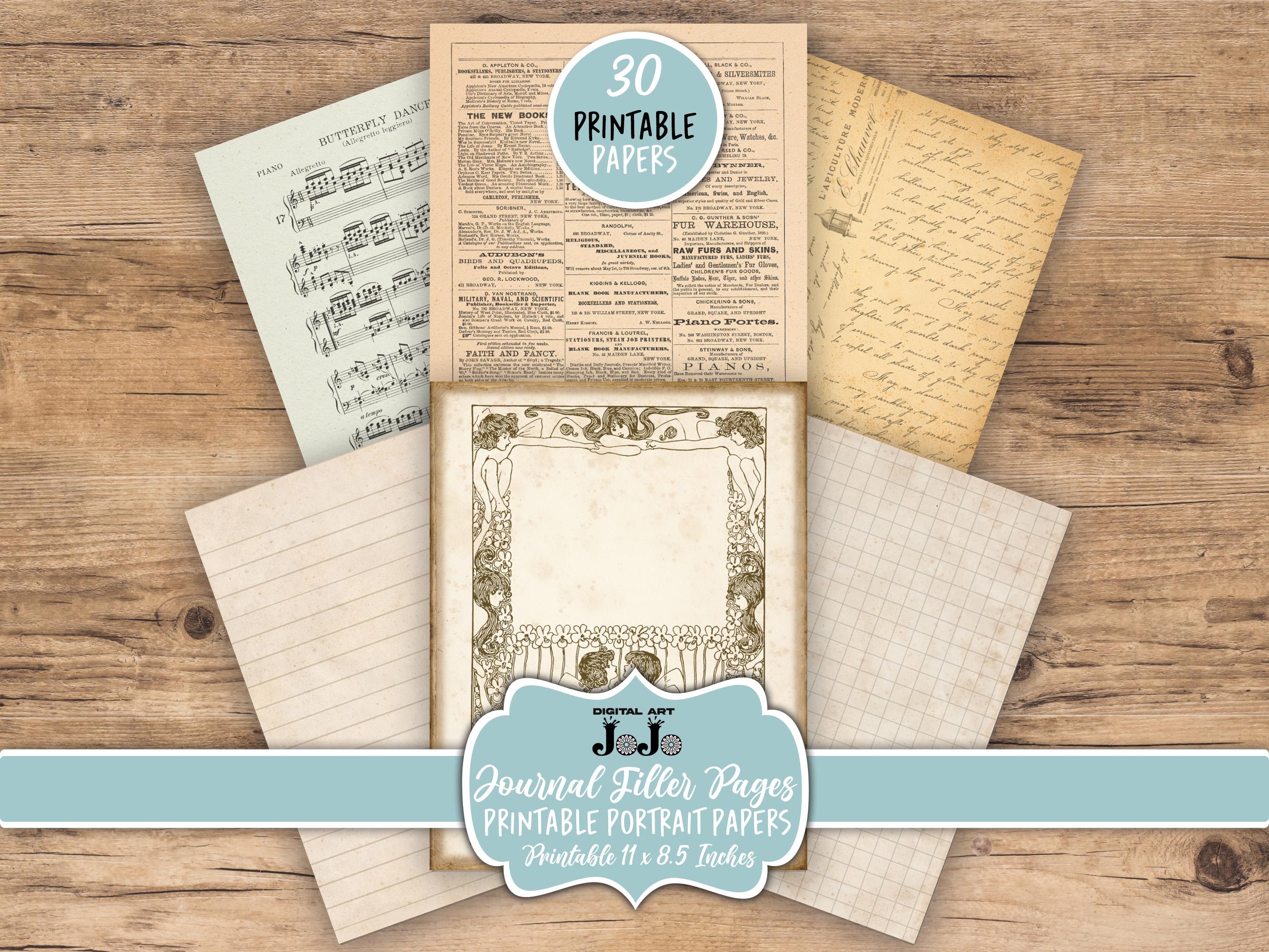 Junk Journal Filler Papers Printable, Vintage Tea Dyed Coffee Dyed ...