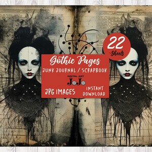Gothic Junk Journal Pages, Scrapbooking Papers, Collage Sheets, Instant ...