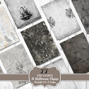 Halloween Digital Paper Pack, Printable Scrapbook Sheets, Journal Pages ...