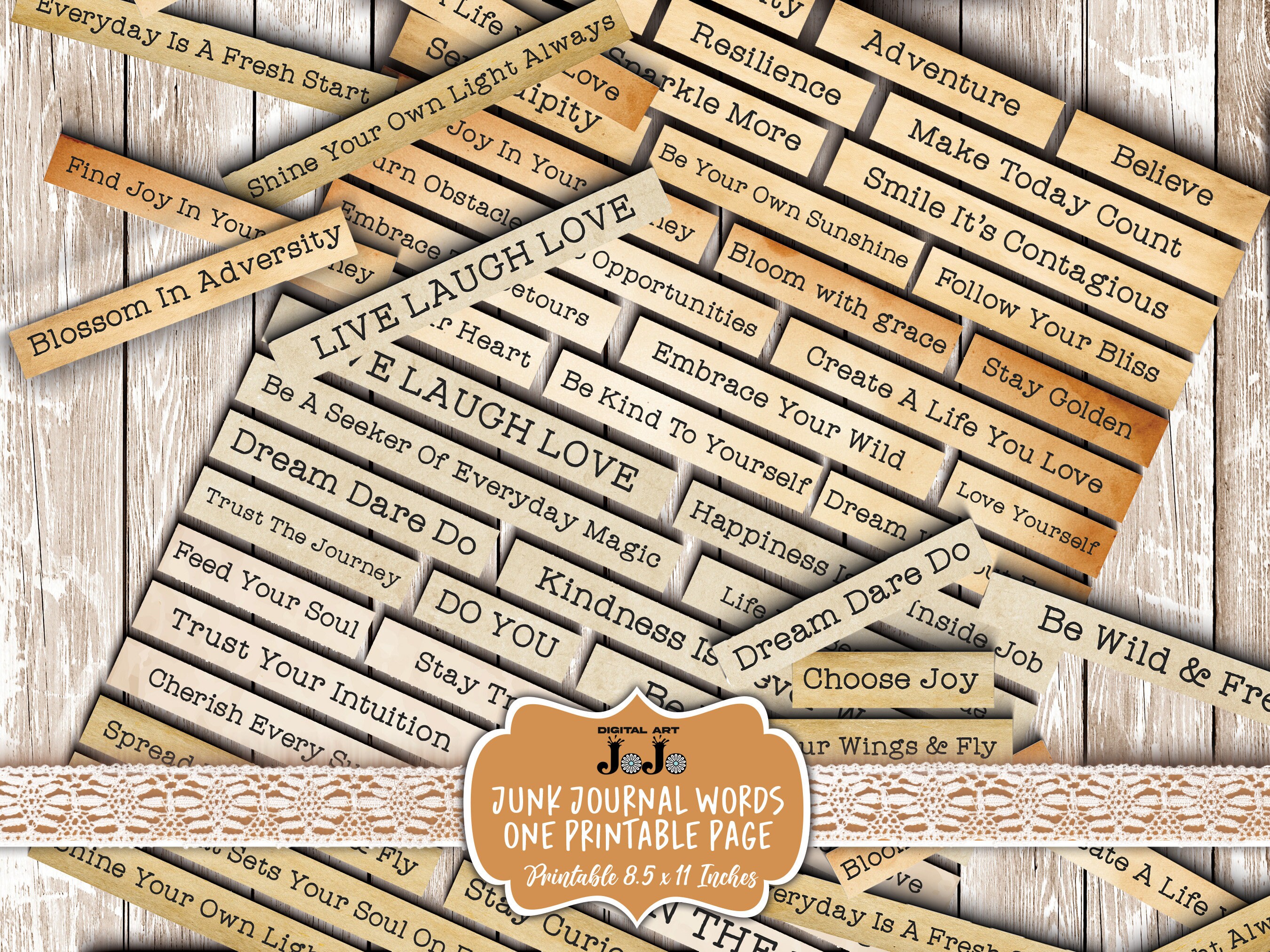 Journal Words, Inspirational Quotes, Printable Ephemera Vintage Labels ...