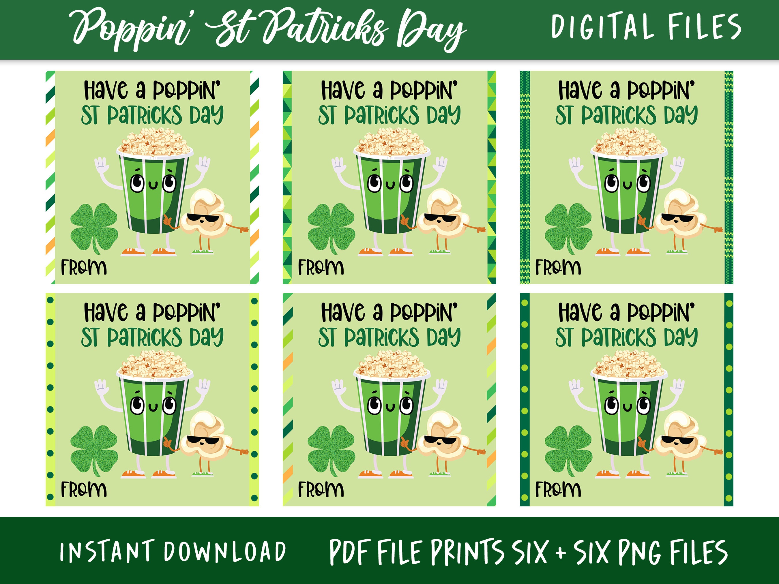 PRINTABLE Have a Poppin St Patricks Day Tag Instant Download Shamrock ...