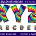 Rainbow Tie Dye Alphabet PNG Bundle, Colorful Tie Dye Color Fill ...