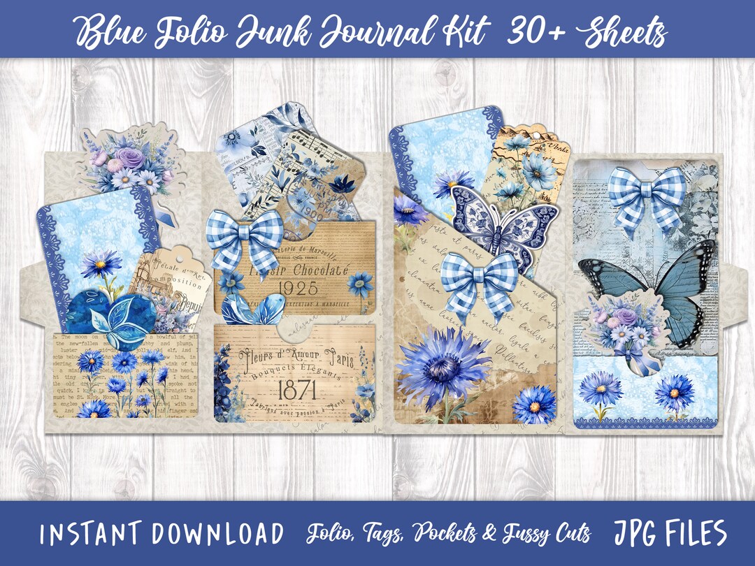 Junk Journal Folio Kit, Junk Journal Folder Printable, Junk Journal ...