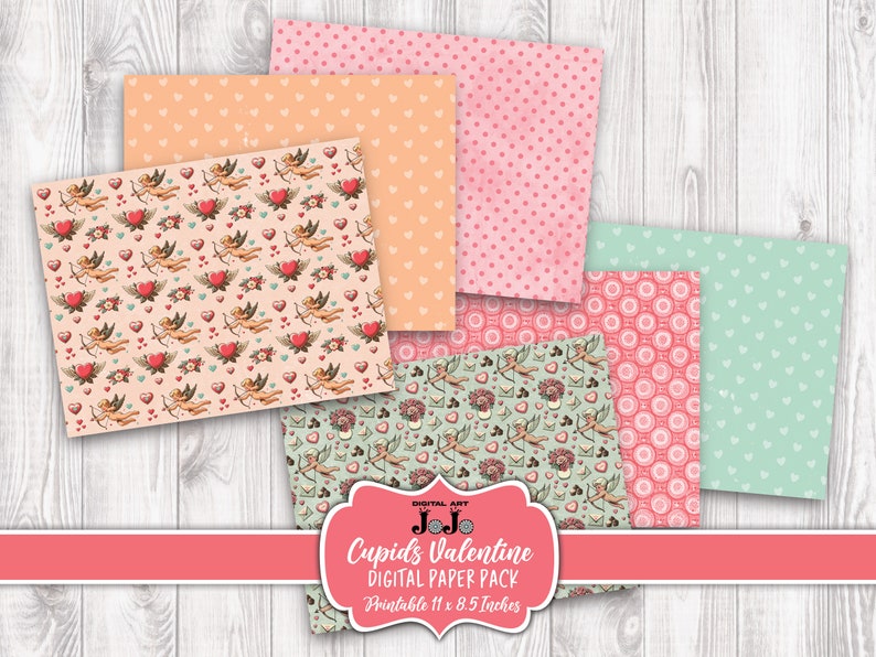 Valentine Junk Journal Digital Paper, Love Heart Scrapbook Pages Set ...
