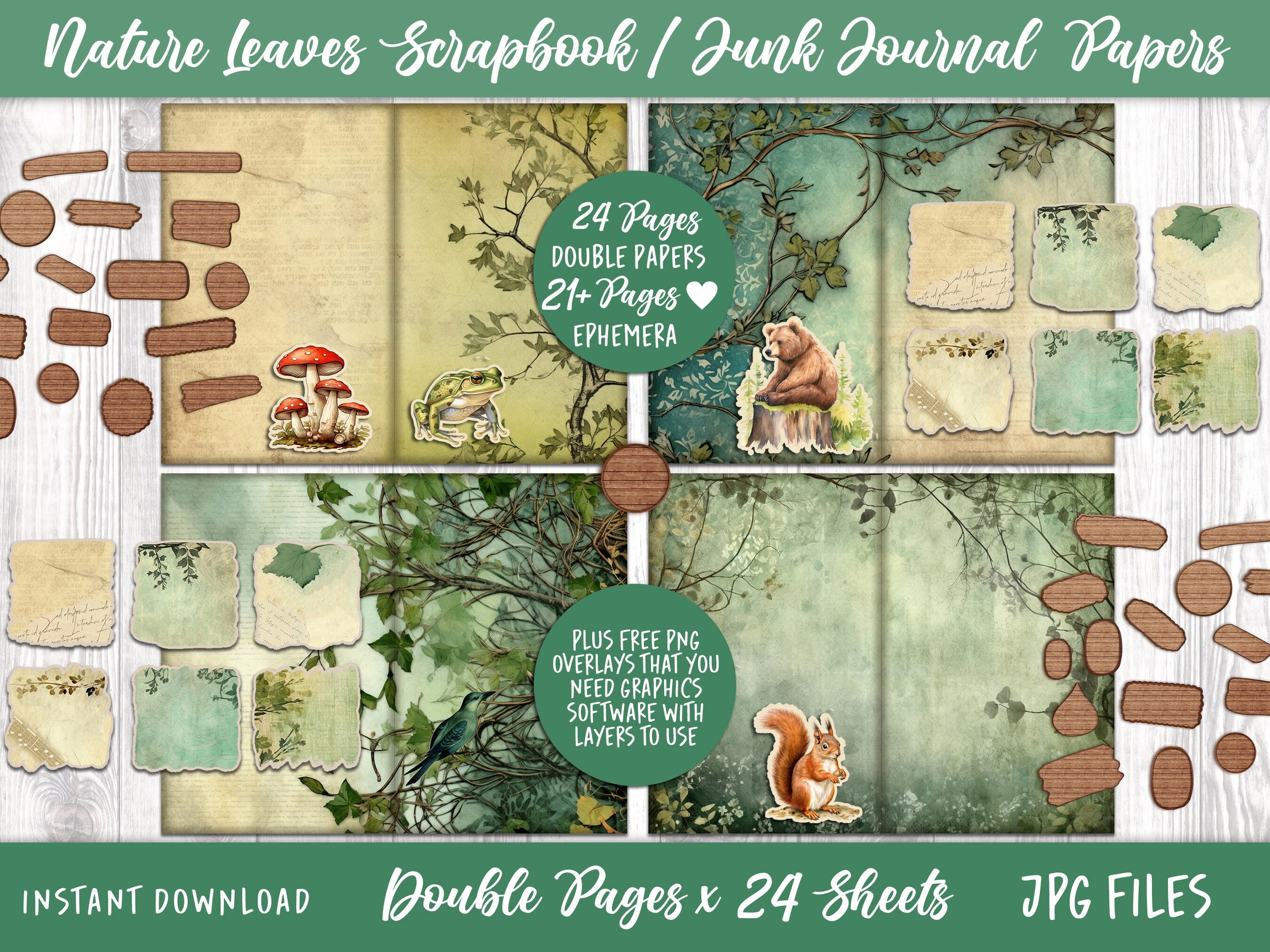 Junk Journal Digital Kits Nature Forest Junk Journal Digi - Etsy
