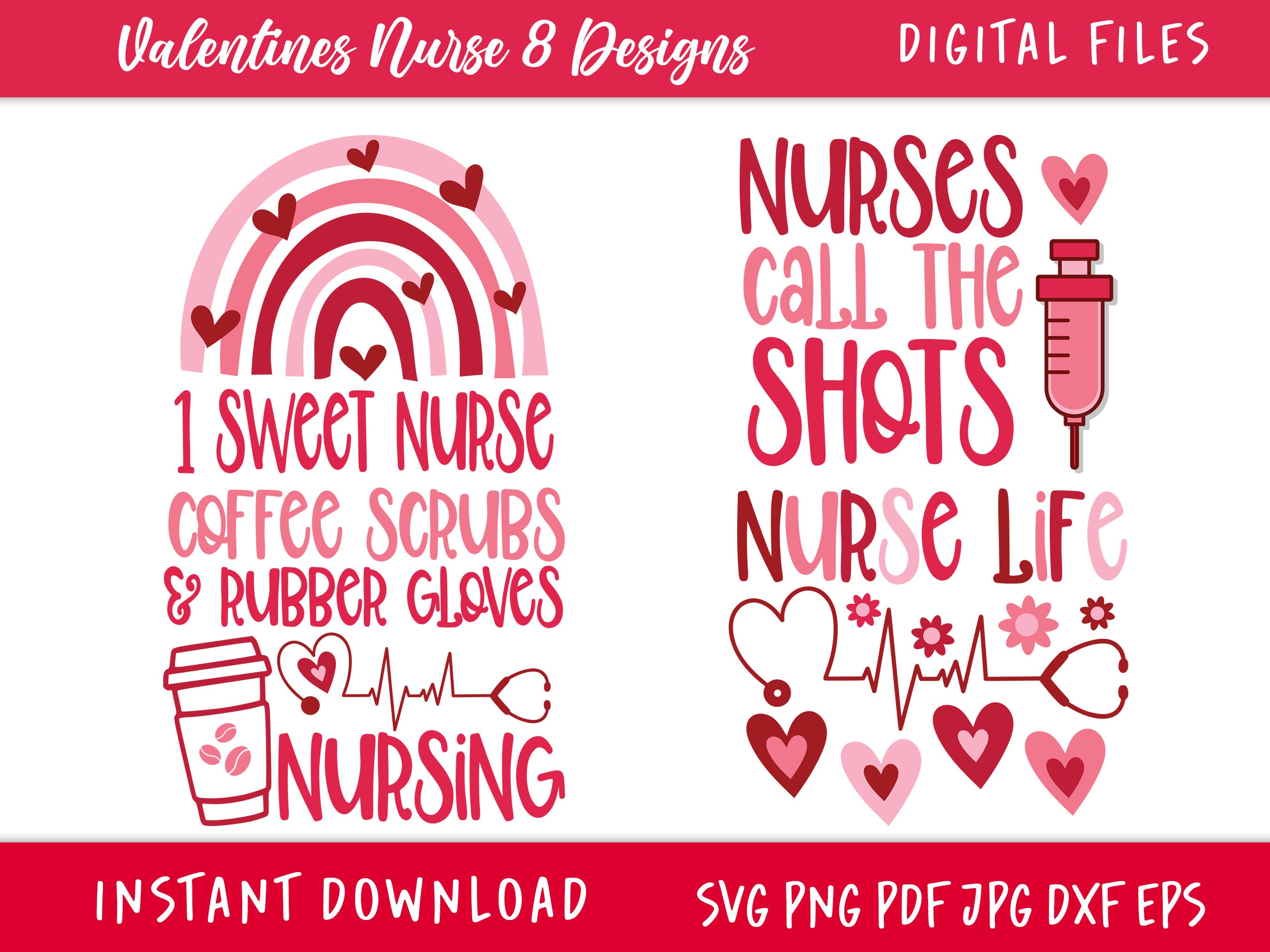 Valentines Day Nurse Svg, Valentines Day Svg Nurse, Nurse Valentines ...