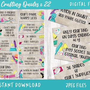 Craft Quotes, Crafters Sayings, Printable Kit, Junk Journal Words ...