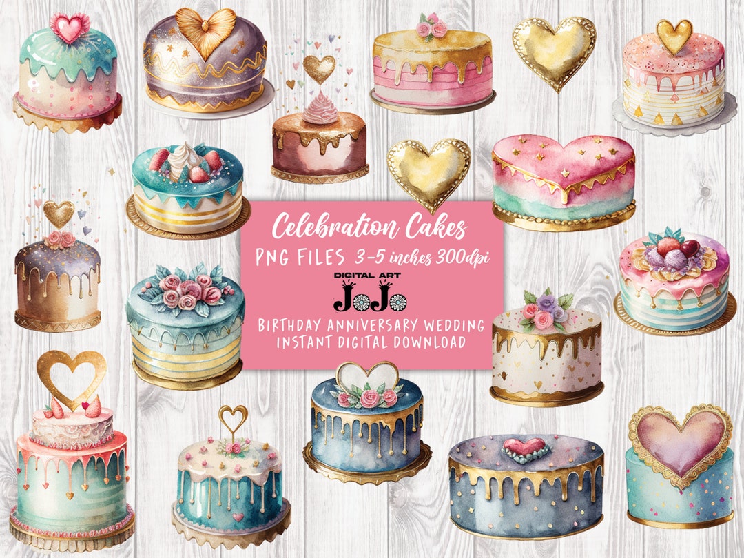 Celebration Cake Clipart, Birthday Clip Art, Anniversary PNG Images ...
