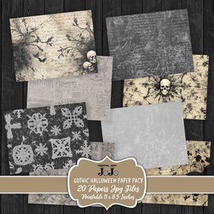 Halloween Digital Paper Pack, Printable Scrapbook Sheets, Journal Pages ...