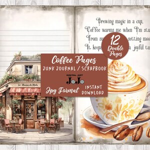 Coffee Junk Journal Printable Papers, Vintage Coffee Collage Sheets ...