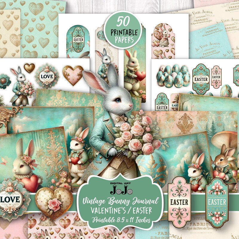 Bunny Digital Papers - Etsy