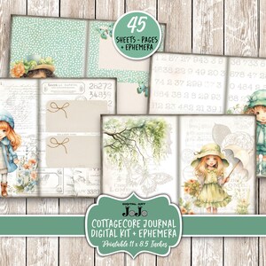 Cottage Girls Junk Journal Kit, Cottagecore Scrapbook Supplies ...