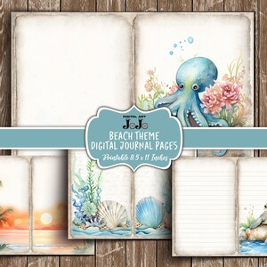 Beach Junk Journal Papers, Ocean Junk Journal Pages, Collage Sheets ...