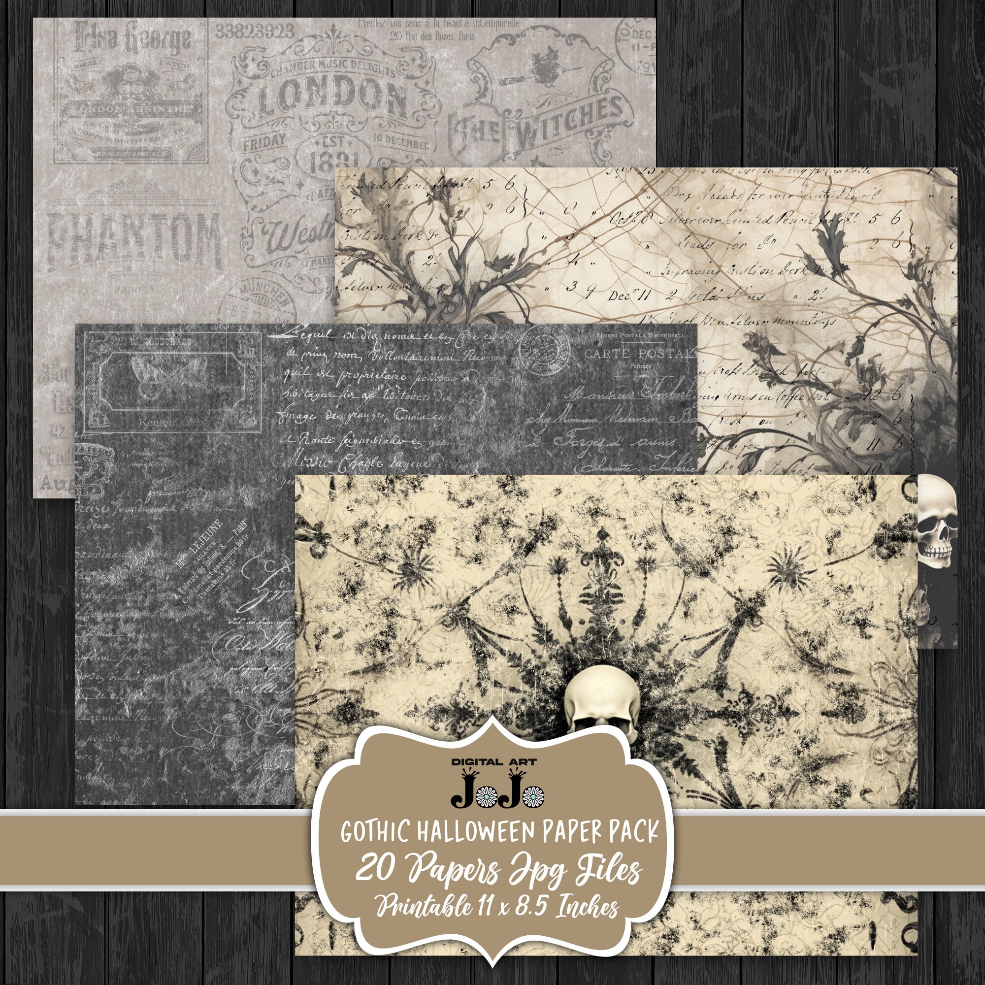 Halloween Digital Paper Pack Printable Scrapbook Sheets - Etsy