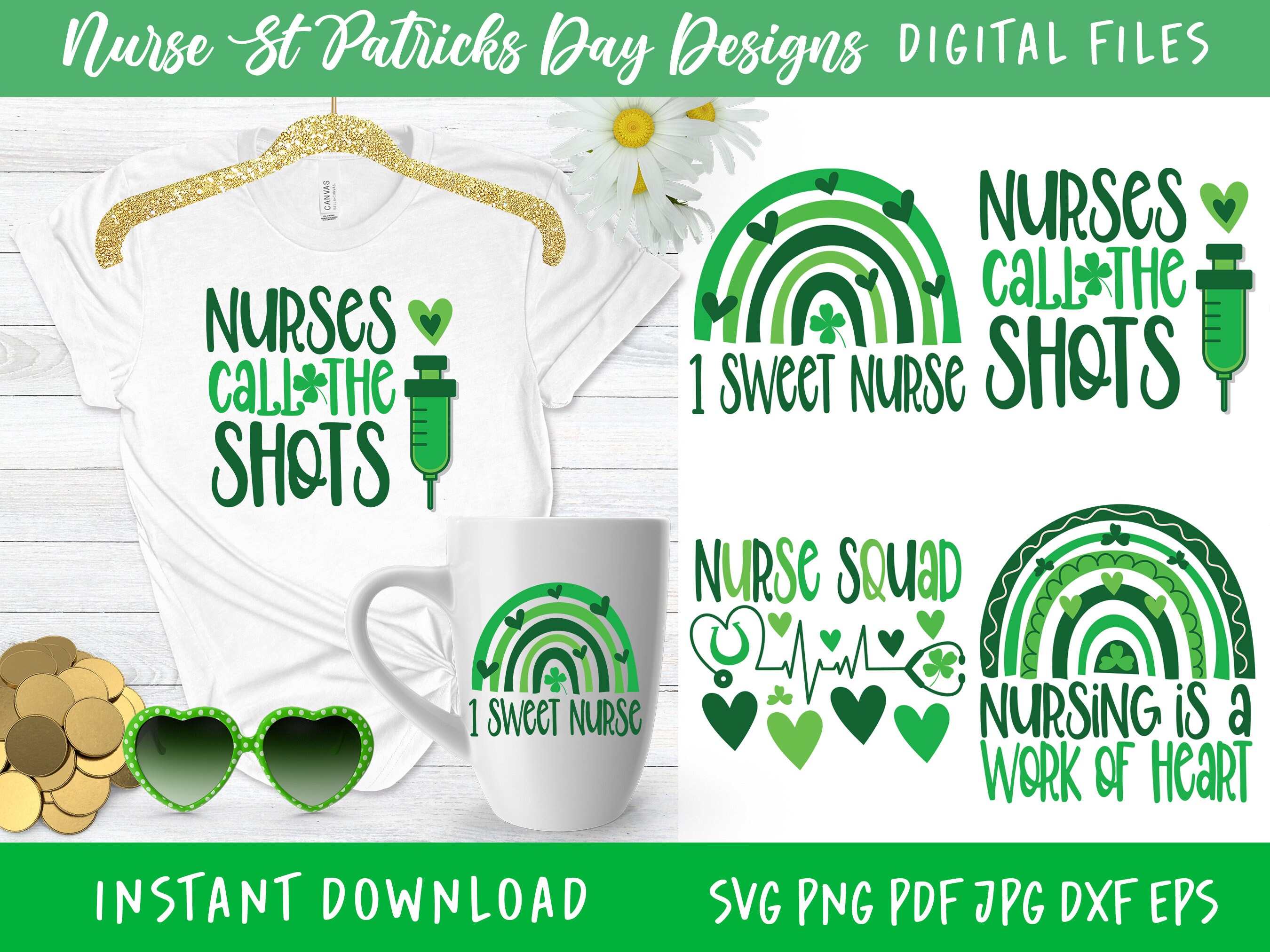 St Patricks Day Nurse Svg Bundle St Patricks Day Nurse Png - Etsy
