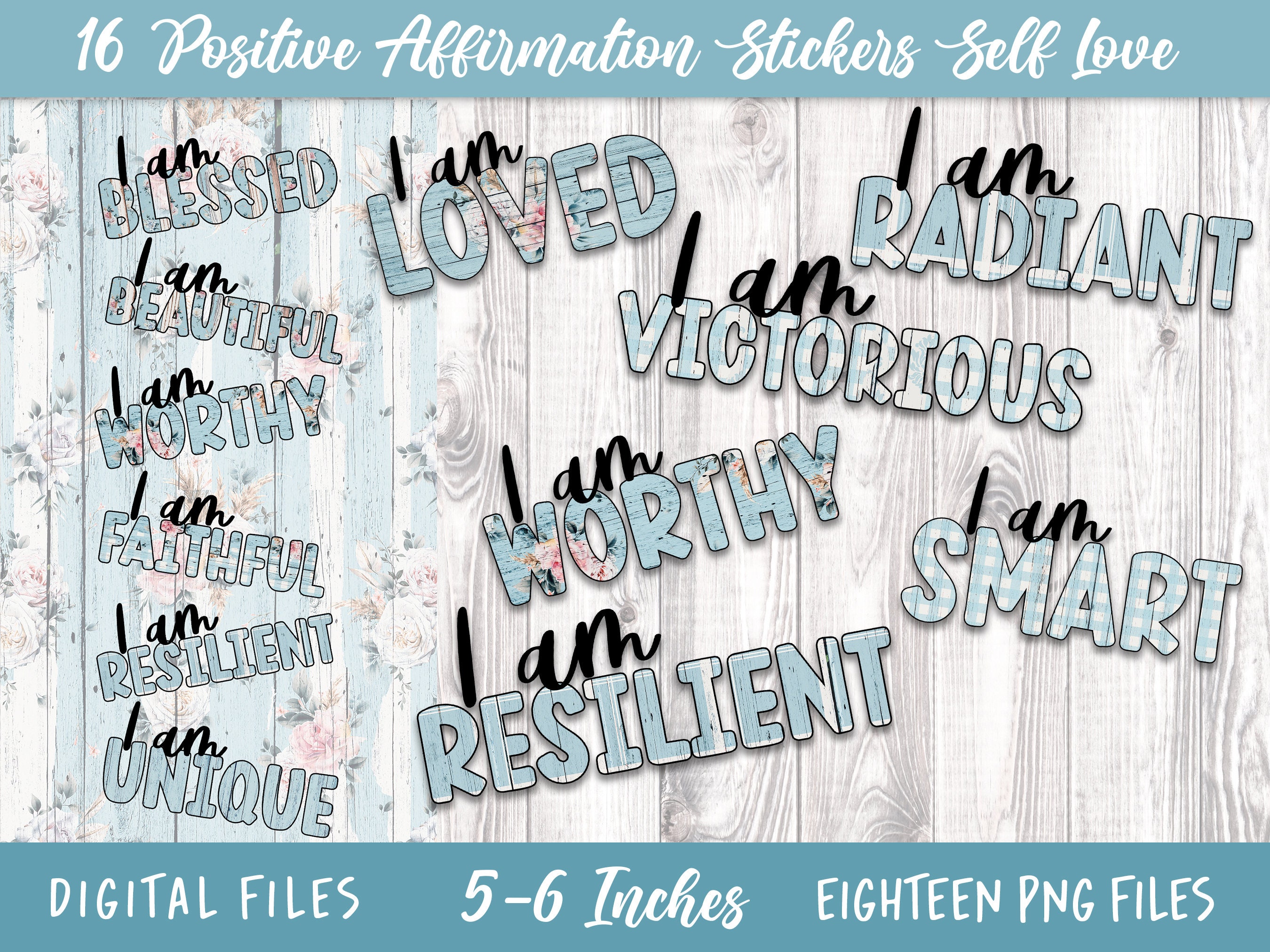 Shabby Chic Positive Affirmation Sticker Bundle Positive - Etsy