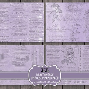 Purple Vintage Junk Journal Papers, Lilac Printable Pages Pack, Digital ...