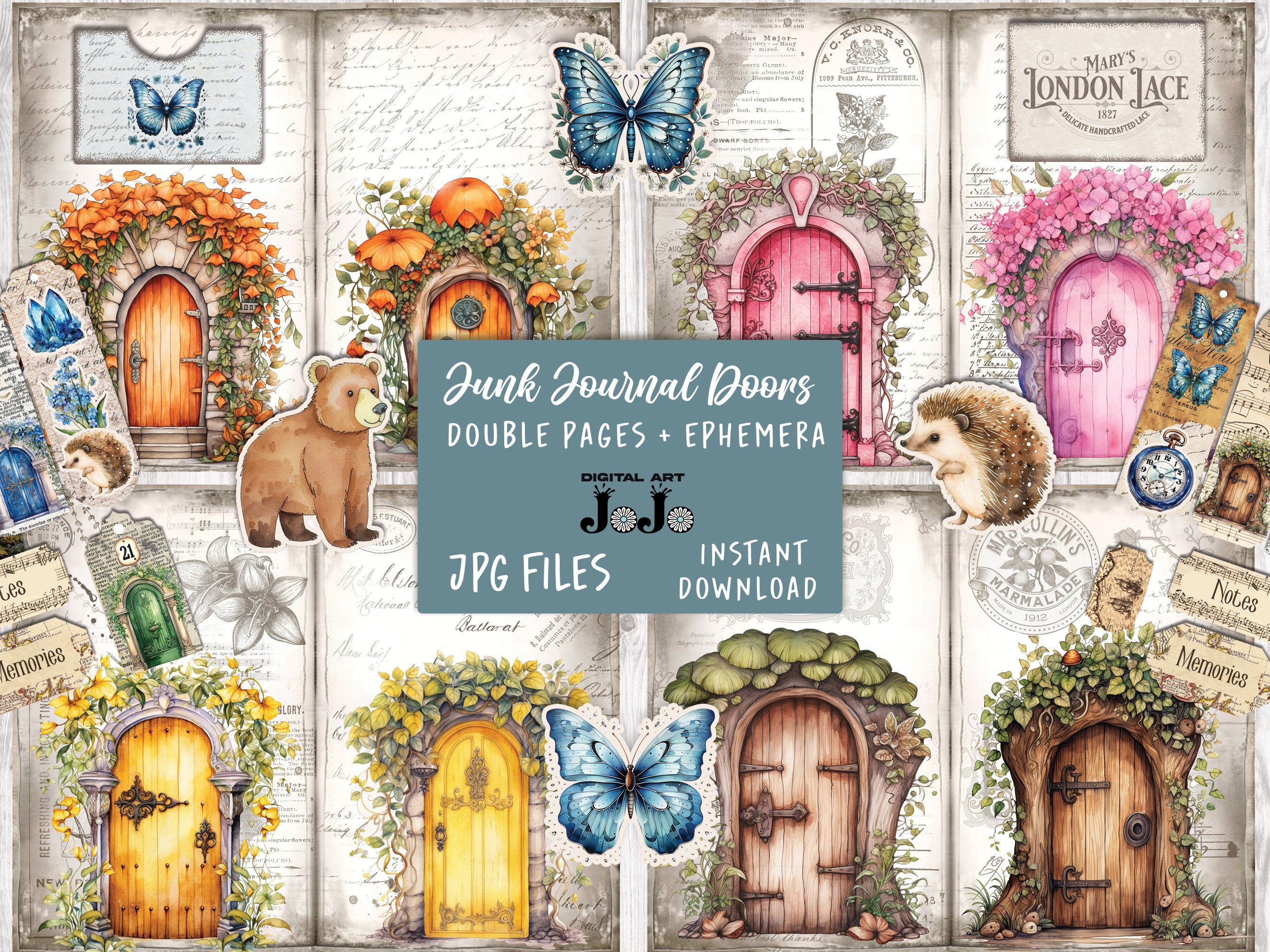 Fantasy Doors Junk Journal Kit Wooden Doors Junk Journal - Etsy