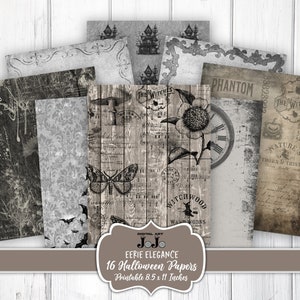 Halloween Digital Paper Pack, Printable Scrapbook Sheets, Journal Pages ...