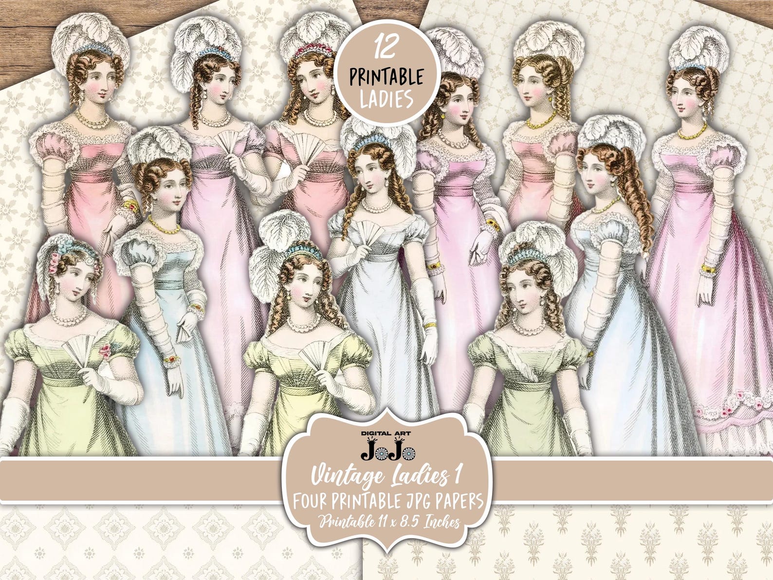 Vintage Ladies Printable, Dolls Digital Download, Junk Journals ...