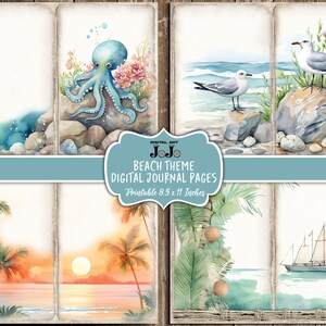 Beach Junk Journal Papers, Ocean Junk Journal Pages, Collage Sheets ...