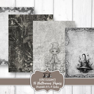 Halloween Digital Paper Pack, Printable Scrapbook Sheets, Journal Pages ...