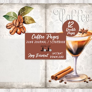 Coffee Junk Journal Printable Papers, Vintage Coffee Collage Sheets ...