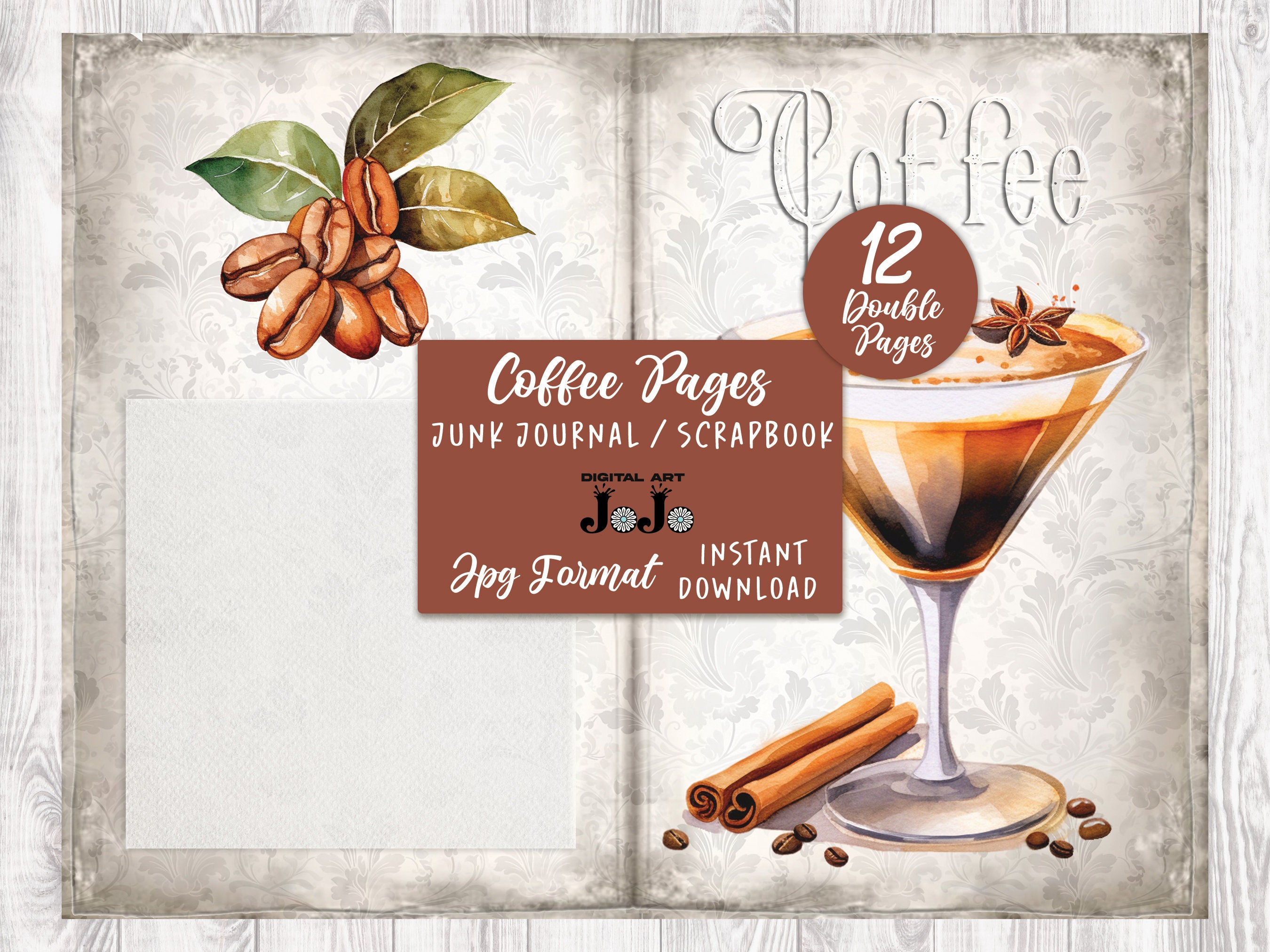 Coffee Junk Journal Printable Papers, Vintage Coffee Collage Sheets ...
