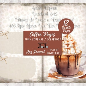 Coffee Junk Journal Printable Papers, Vintage Coffee Collage Sheets ...