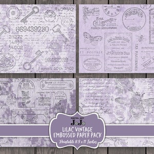 Purple Vintage Junk Journal Papers, Lilac Printable Pages Pack, Digital ...