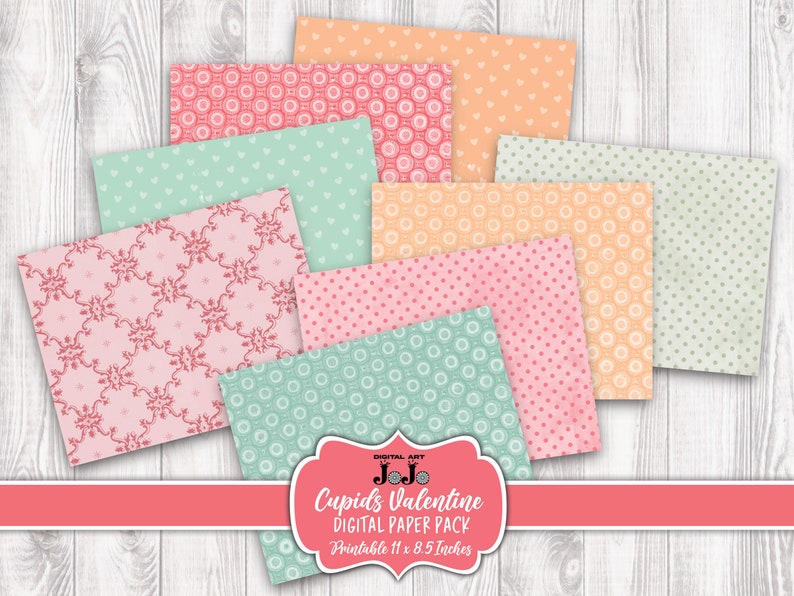 Valentine Junk Journal Digital Paper, Love Heart Scrapbook Pages Set ...