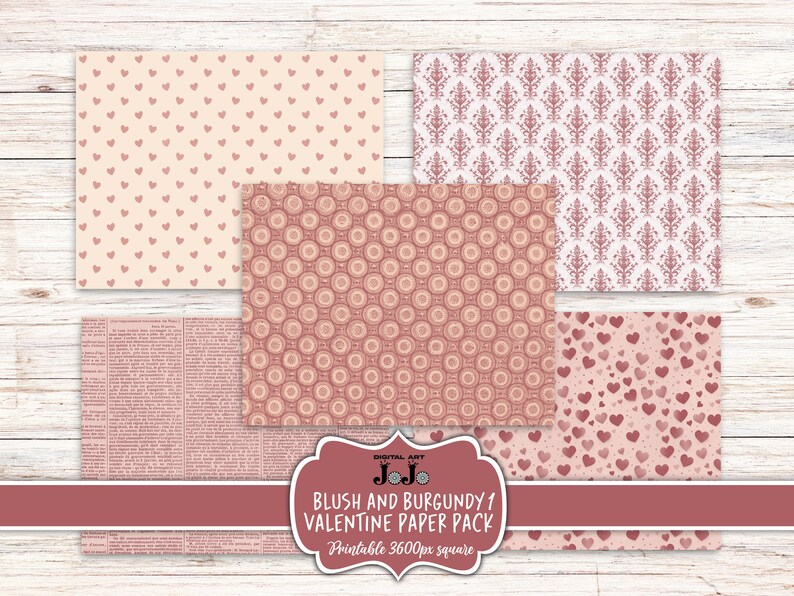 Valentine Junk Journal Digital Paper, Love Scrapbooking Pages Set ...