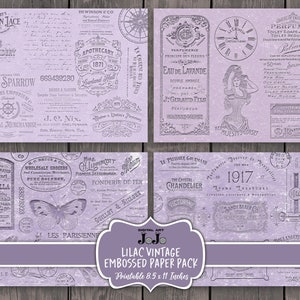 Purple Vintage Junk Journal Papers, Lilac Printable Pages Pack, Digital ...