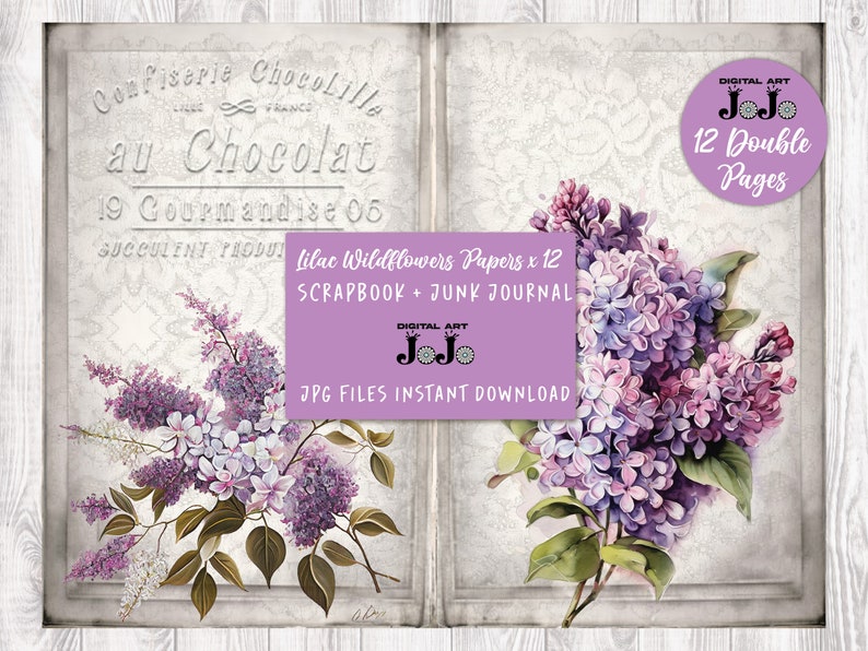 Lilac Wildflowers Junk Journal Printable Papers Vintage Lilac - Etsy