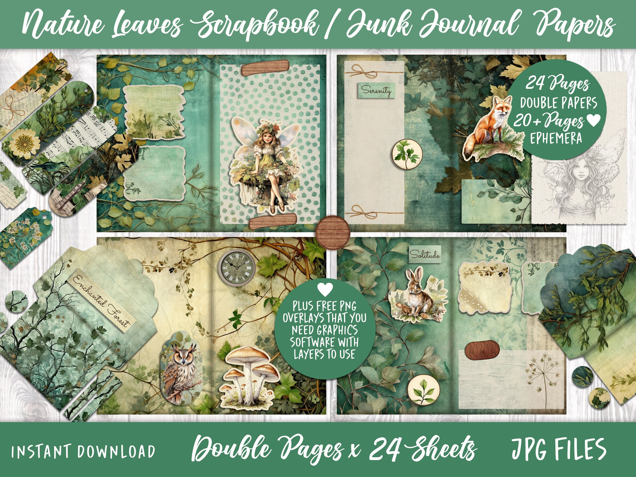 Junk Journal Digital Kits Nature Forest Junk Journal Digi - Etsy