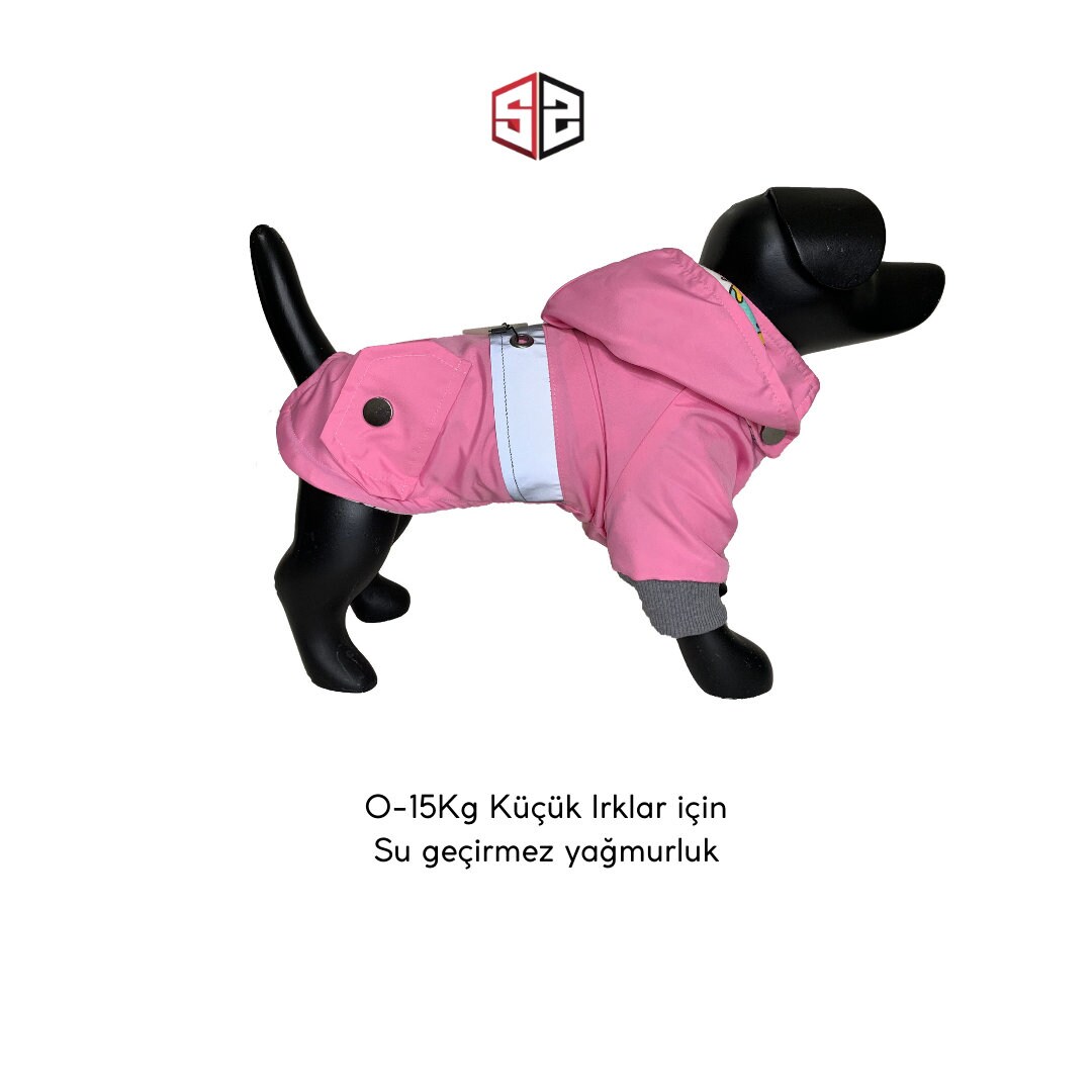 Neon Pink Design Dog Coat - for Small Breeds (0-15kg) - Dog Raincoat ...
