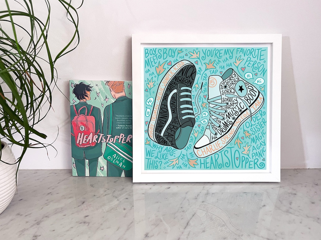 Heartstopper / Hand Lettering Illustration / Teal Fine Art Print - Etsy