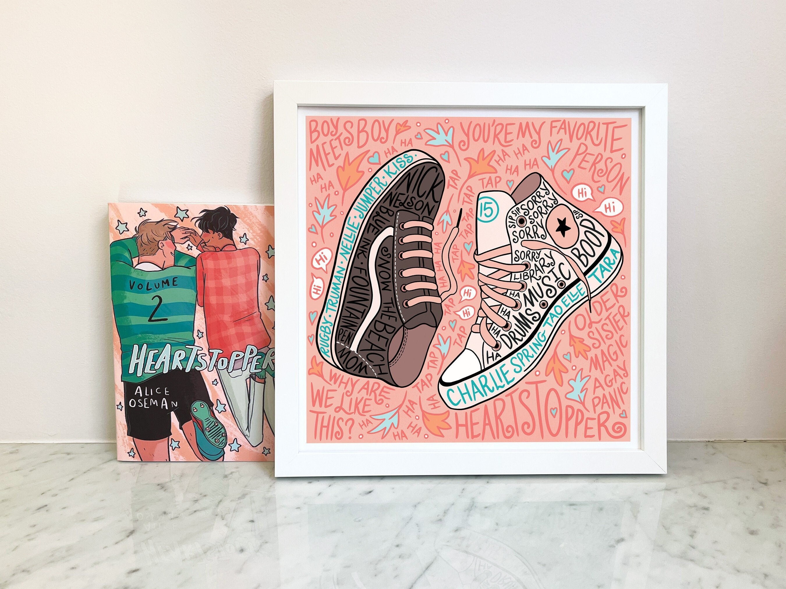 Heartstopper / Hand Lettering Illustration / Peach Fine Art Print - Etsy