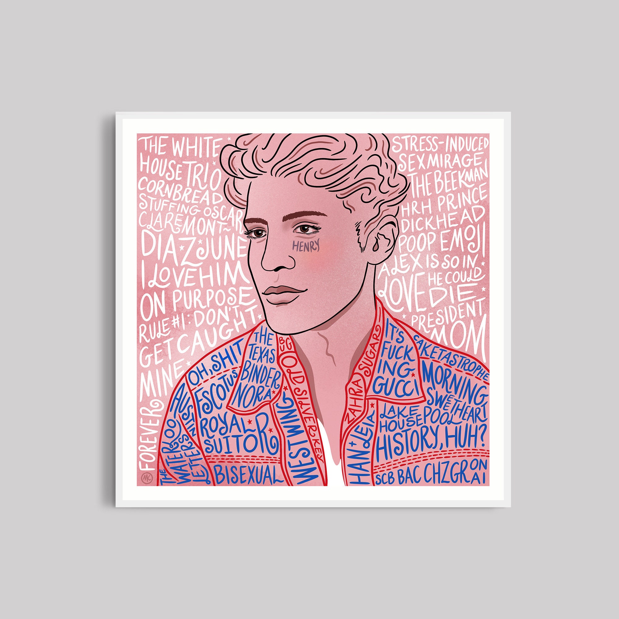 Red White & Royal Blue / Alex : Fine Art Print - Etsy