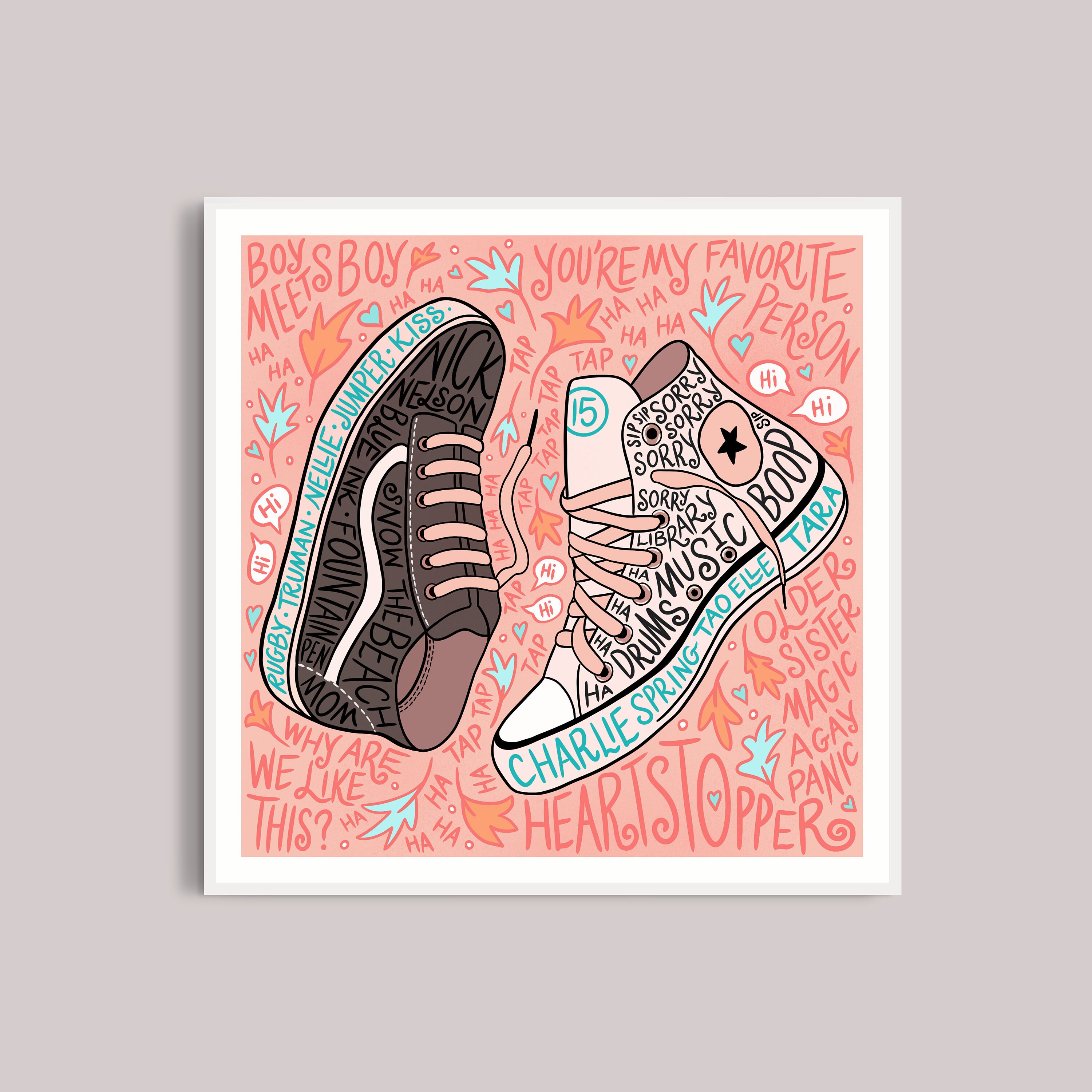 Heartstopper / Hand Lettering Illustration / Peach Fine Art Print - Etsy