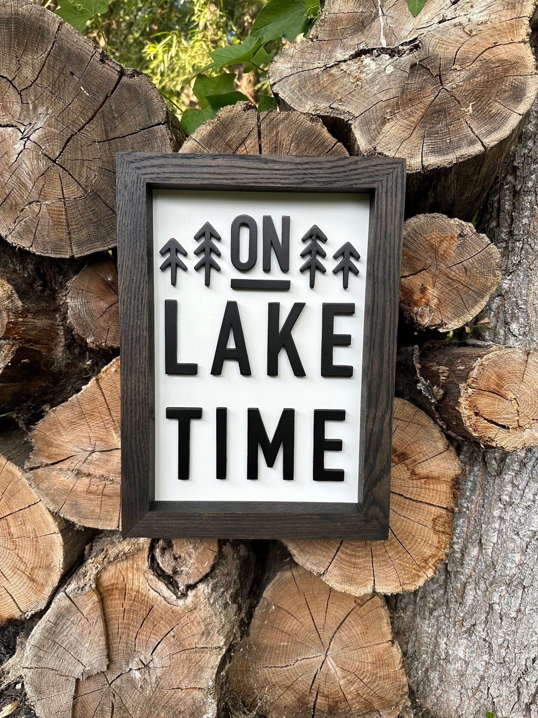 On Lake Time Sign Wood Wall Art Decor Lake Cabin Decor Lake Life Decor ...