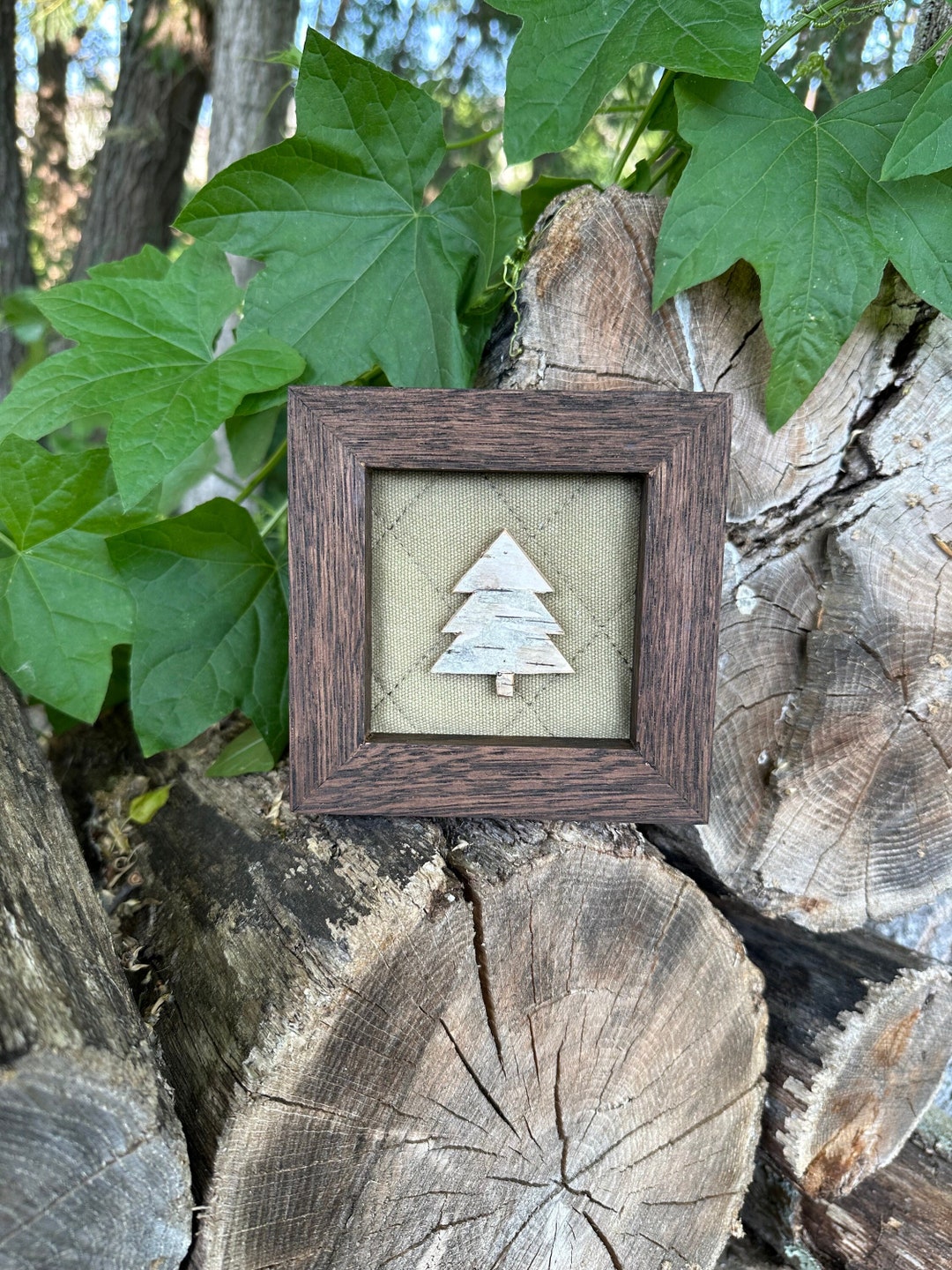 Birch Bark Pine Tree Sign Wood Wall Art Decor Nature Decor - Etsy