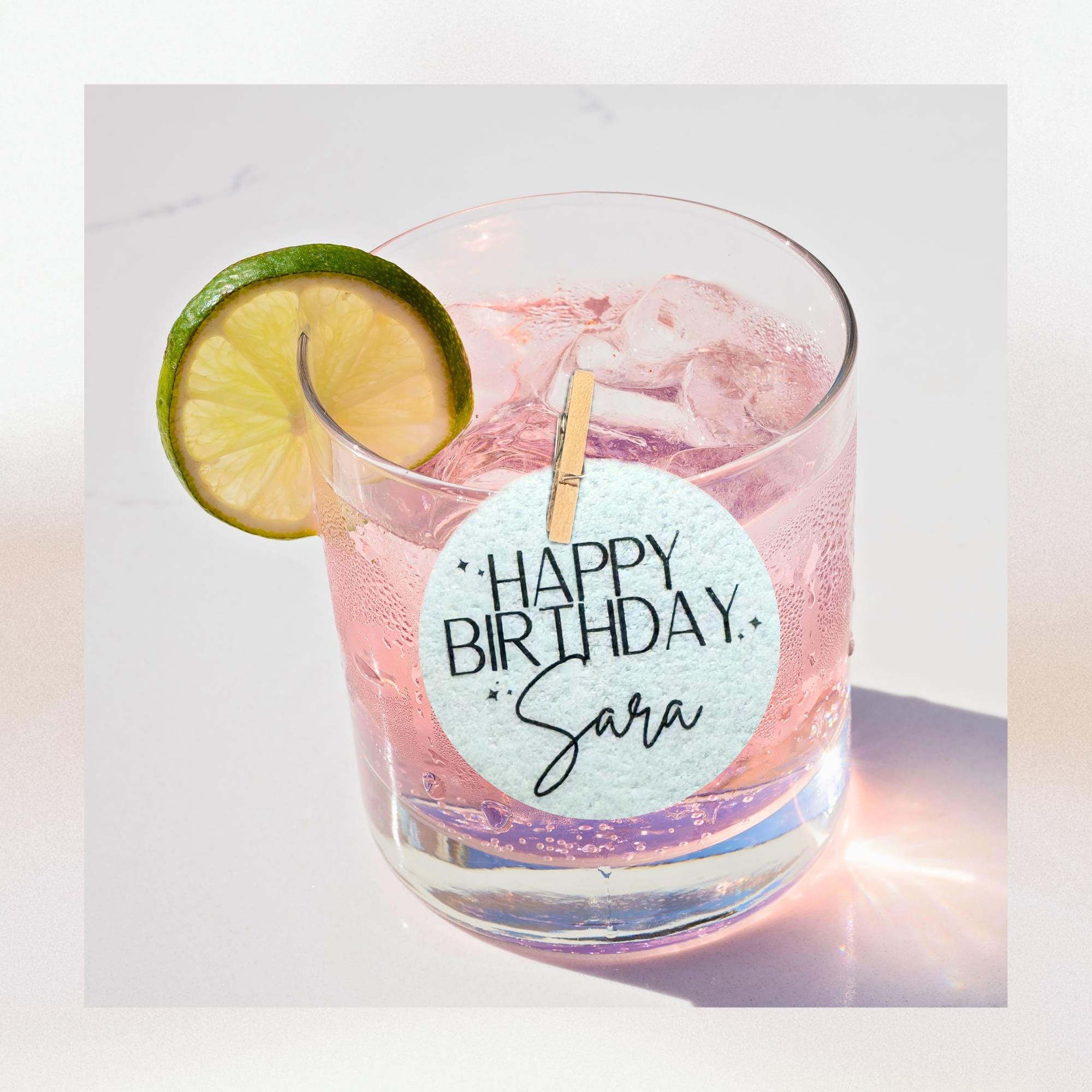 Custom Birthday Drink Toppers, FAST SHIPPING, Edible Cocktail Toppers ...