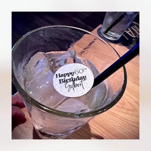 Custom Birthday Drink Toppers, FAST SHIPPING, Edible Cocktail Toppers ...