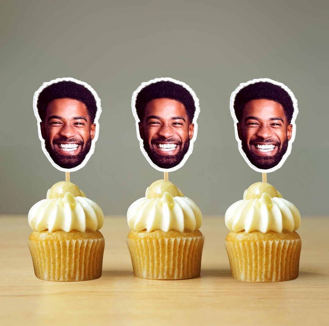 Face Cupcake Toppers, Fat Head Cupcake Toppers, 30th Birthday, 40th ...