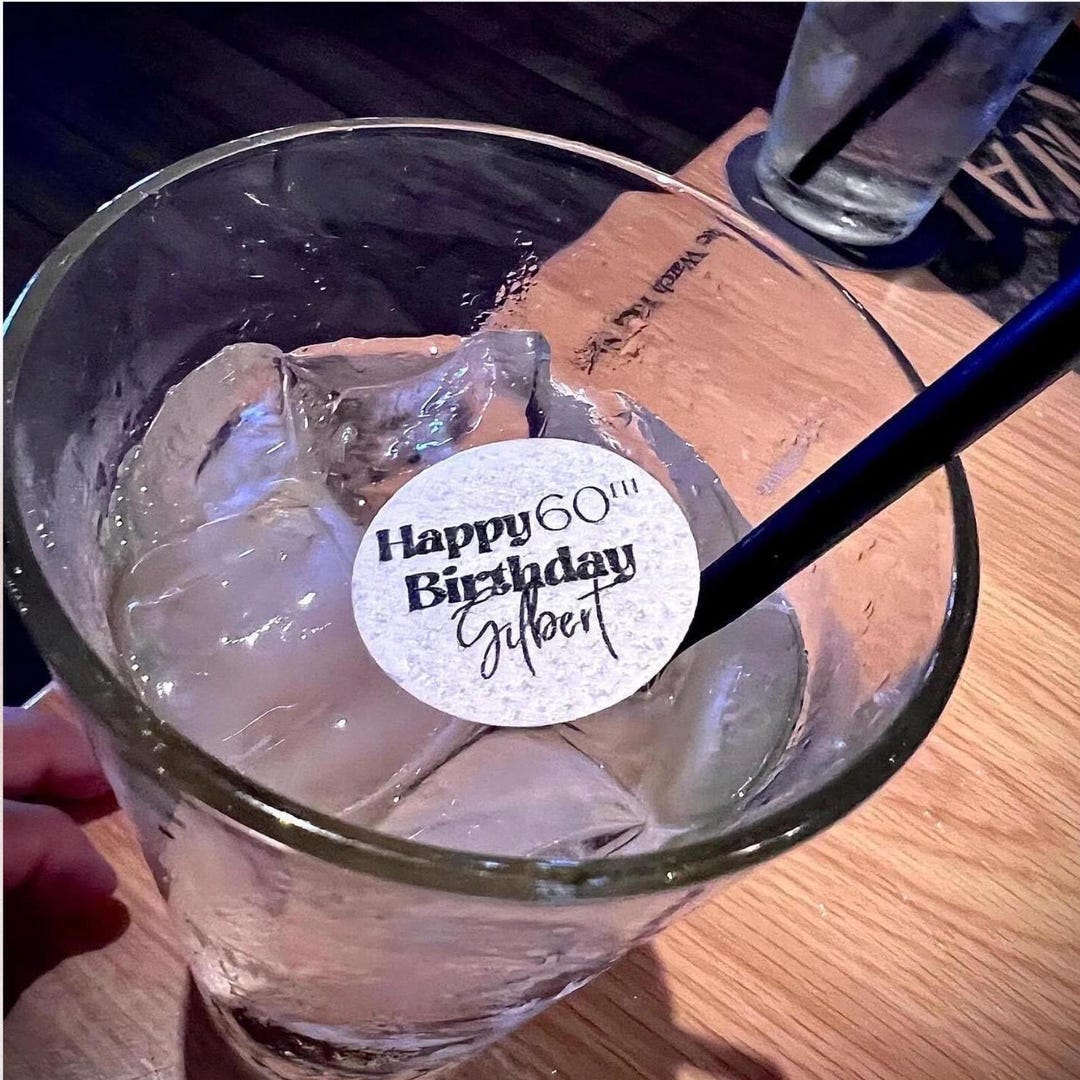 Custom Birthday Drink Toppers, FAST SHIPPING, Edible Cocktail Toppers ...