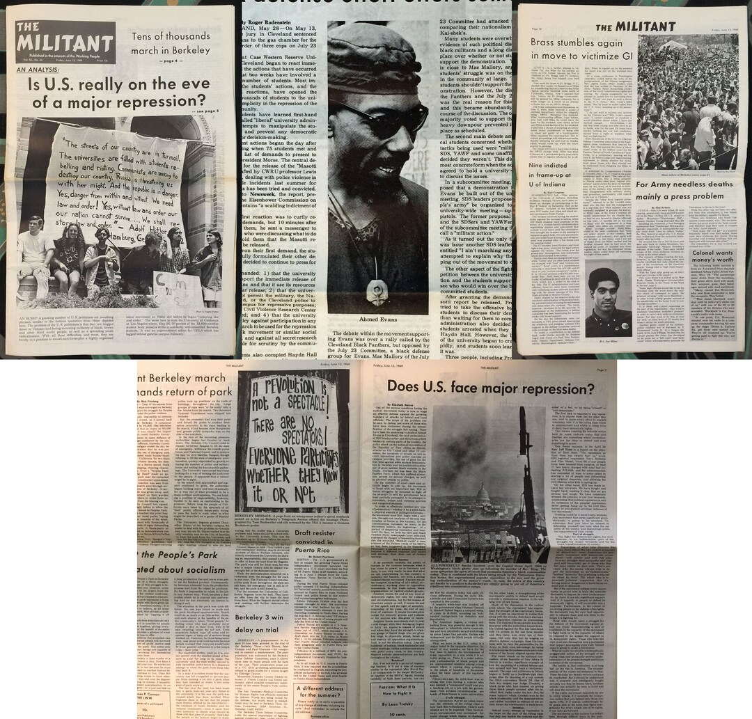 The Militant June 13 1969 V33n24 Socialism Alain Krivine Ahmed Evans ...
