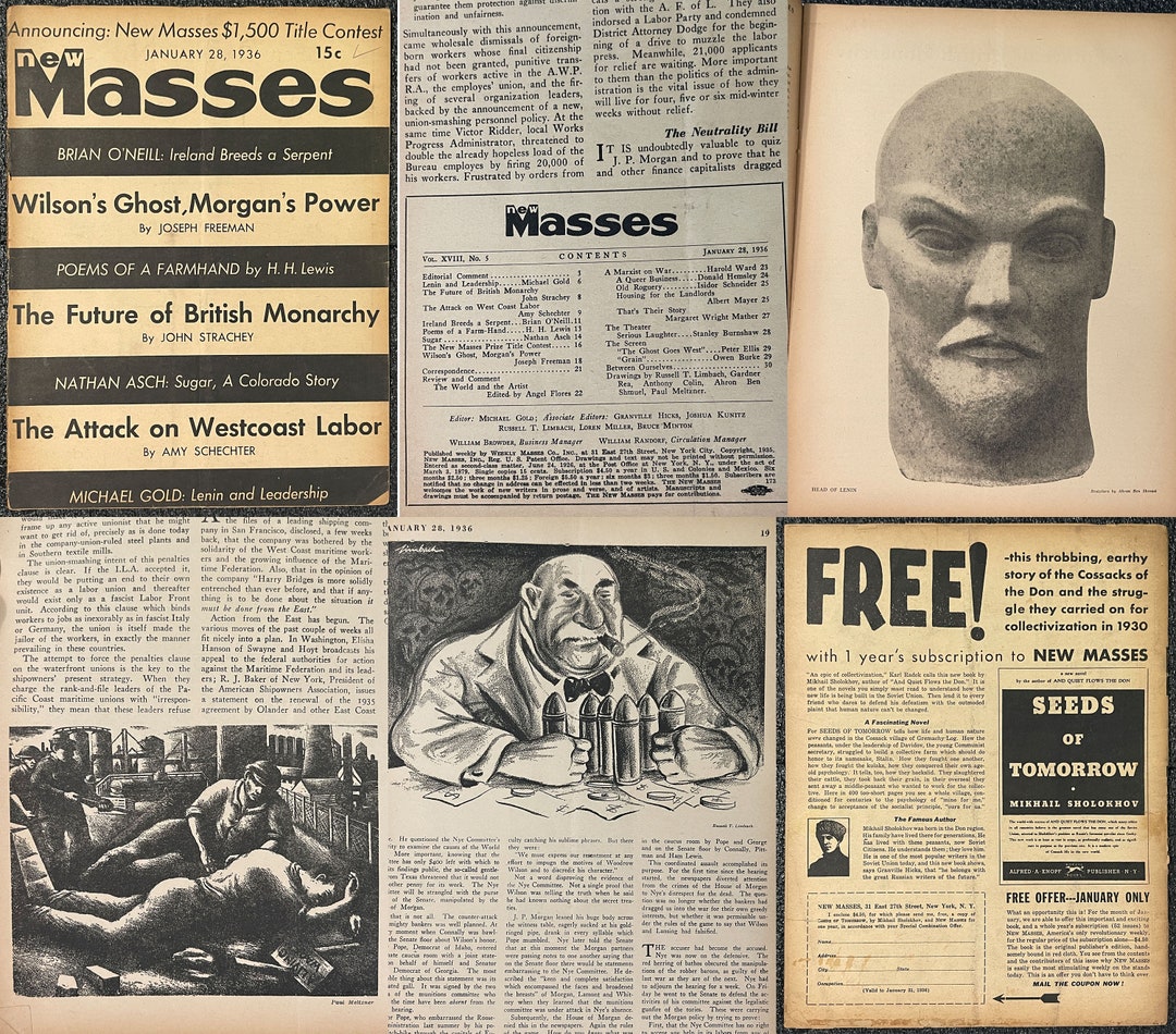 New Masses January 28 1936 Lenin Facism Marxism King George V WWII ...