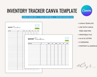 Canva Inventory Tracker - Etsy