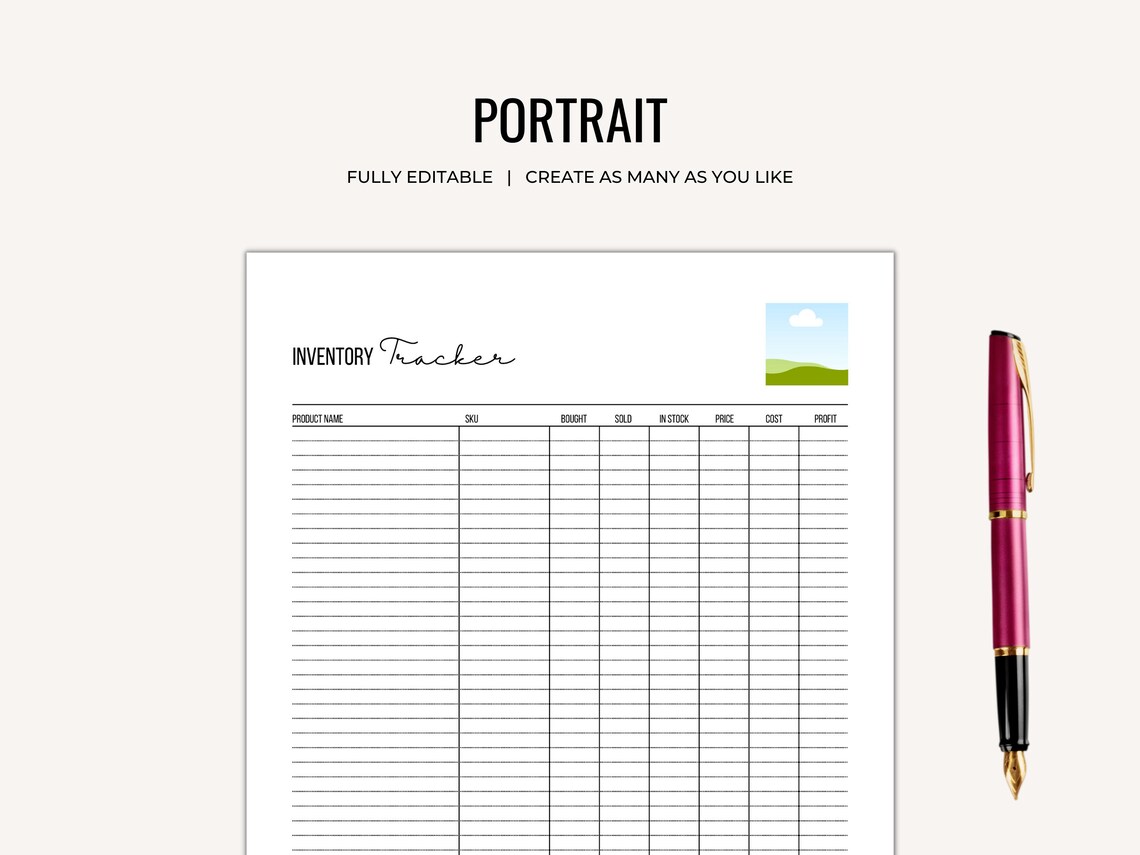 Fully Editable Canva Inventory Tracker Template, A4 / Letter, Small ...